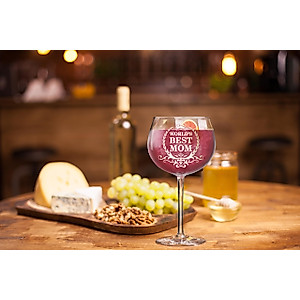 NewEleven Gifts For Mom - Gifts For Mom From Daughter, Son, Kids - Unique Birthday Gifts For Mom, Mother, Wife, New Mom, Bonus Mom, Pregnant Mom - Funny Gifts Ideas For Mom - 22 Oz Wine Glass
