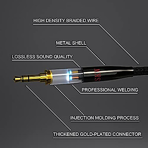 SKW Aux Cable for Car(Hi-Fi Sound),3.5 mm to 3.5 mm Aux Cord/Stereo Audio Cable/Audio Jack Cable/Headphone Cable for Home Stereo,iPhone,iPod,IPad,Echo Dot,Sony & More 3.2ft/1M