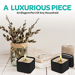 Hearts & Crafts Black Square Candle Tins 8 oz with Lids - 24-Pack of Bulk Candle Jars for Making Candles, Arts & Crafts, Storage, Gifts, and More - Empty Candle Jars with Lids