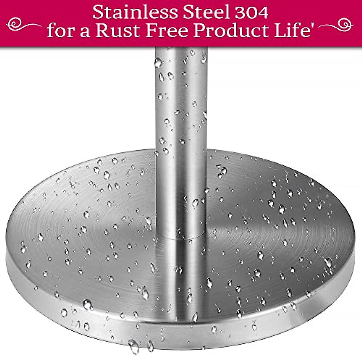 Counter Towel Holder for Bathroom - Extends 11.5” to 19.5” Stainless Steel 304 Fingertip Towel Holder, Anti-Rust Kitchen Countertop Towel Stand, Adjustable Hand Towel Holder Stand for Bathroom