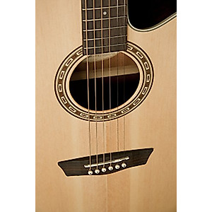 Washburn Harvest 6 String Acoustic-Electric Guitar, Right, Natural (WD7SCE-A)