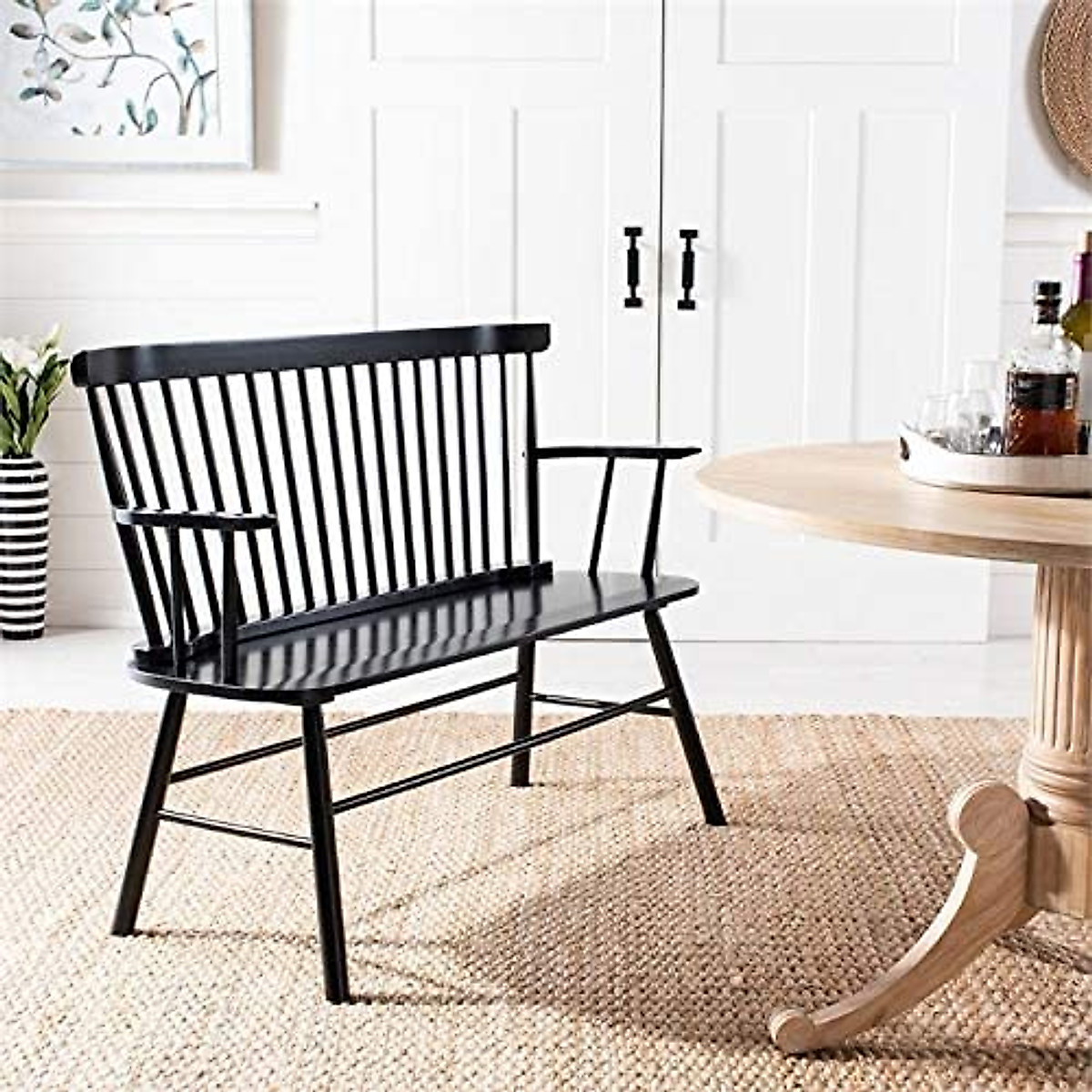 Safavieh American Homes Collection Addison Spindle Back Black Bench