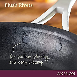 Anolon 5-Qt. Covered Sauté Hard Anodized Aluminum Sauteuse, Saute Pan, 5 Quart, Dark Gray,81173