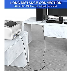 sweguard Printer Cable 10ft, USB 2.0 Printer Cable USB-A to USB-B Cable, High Speed Nylon Braided Scanner Printer Cord for HP Canon Dell Epson Brother Lexmark Xerox Samsung Piano DAC & More-Black