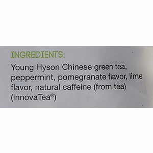 Zest 135mg High Caffeine Energy Leaf Blend - Pomegranate Mojito Green Tea - 20 Pack Bag - All Natural Strong Flavored Healthy Coffee Alternative Highly Caffeinated Substitute - Perfect for Keto