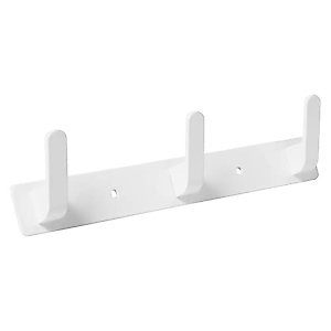 ninegridisland 3 Hooks White Towel Hooks for Bathrooms Farmhouse White Wall Mounted Hooks for Coat Rack Hooks Adhesive Bath Robe Hooks Stick on Wall Hook Rack Hat Key Hook for Hanging Bath Towel Hook