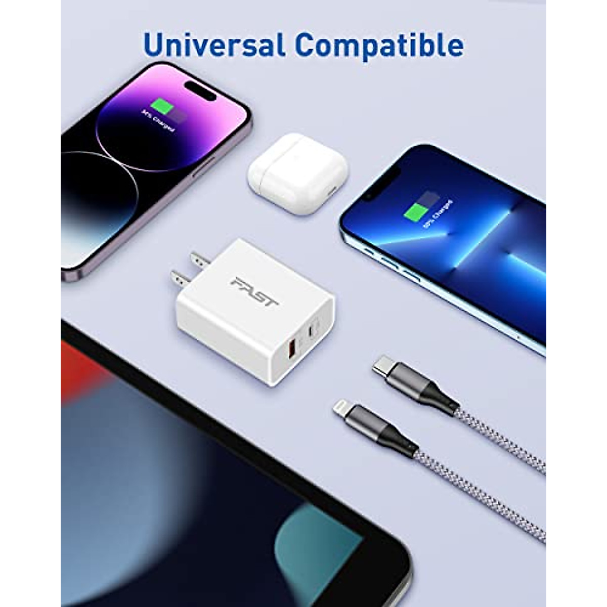 iPhone 14 13 12 Super Fast Charger [Apple MFi Certified], LUOSIKE 2-Pack 20W PD Fast USB C Wall Charger Block with 10FT Long USB C to Lightning Cable for iPhone 14 13 12 Pro Max Mini 11 XS XR X, iPad