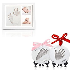Baby Handprint Footprint Keepsake Kit and Baby Ornament Kit Bundle - Christmas Bundle For Newborn, Infants and New Parents