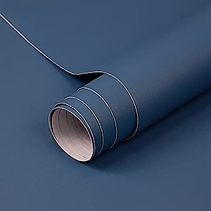 Oxdigi Dark Blue Contact Paper Peel and Stick Wallpaper for Shelf Liner Cabinet Table Drawer Door Reform Decorative Thick Self Adhesive Removable Vinyl Film 24 x 196 Inches