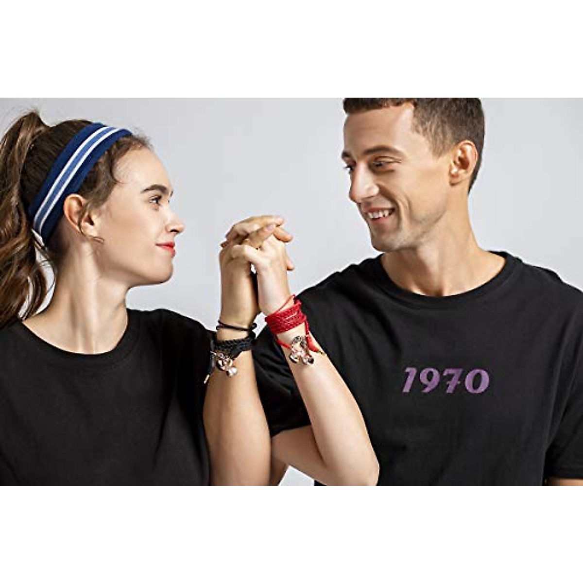 URIZONS Earbuds Earphones in-Ear Headphones - Headsets with Microphone Remote for iPhone, iPad, Mac, Laptop Android Devices Fabric Braided Wristband Bracelet (red)