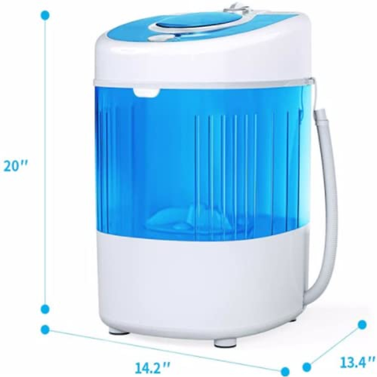Portable Mini Washer, Timed with Spin Dryer, Wash Capacity 7.7 lbs, Small Semi-Auto Compact Washer, Durable Design Washer Energy Efficient, Spin Controller