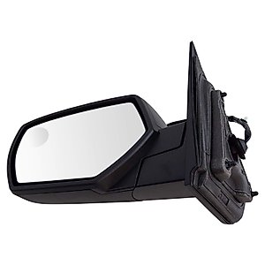 TRQ Mirror Power Heated Textured Black Driver Side Left LH for Chevy GMC Pickup Truck
