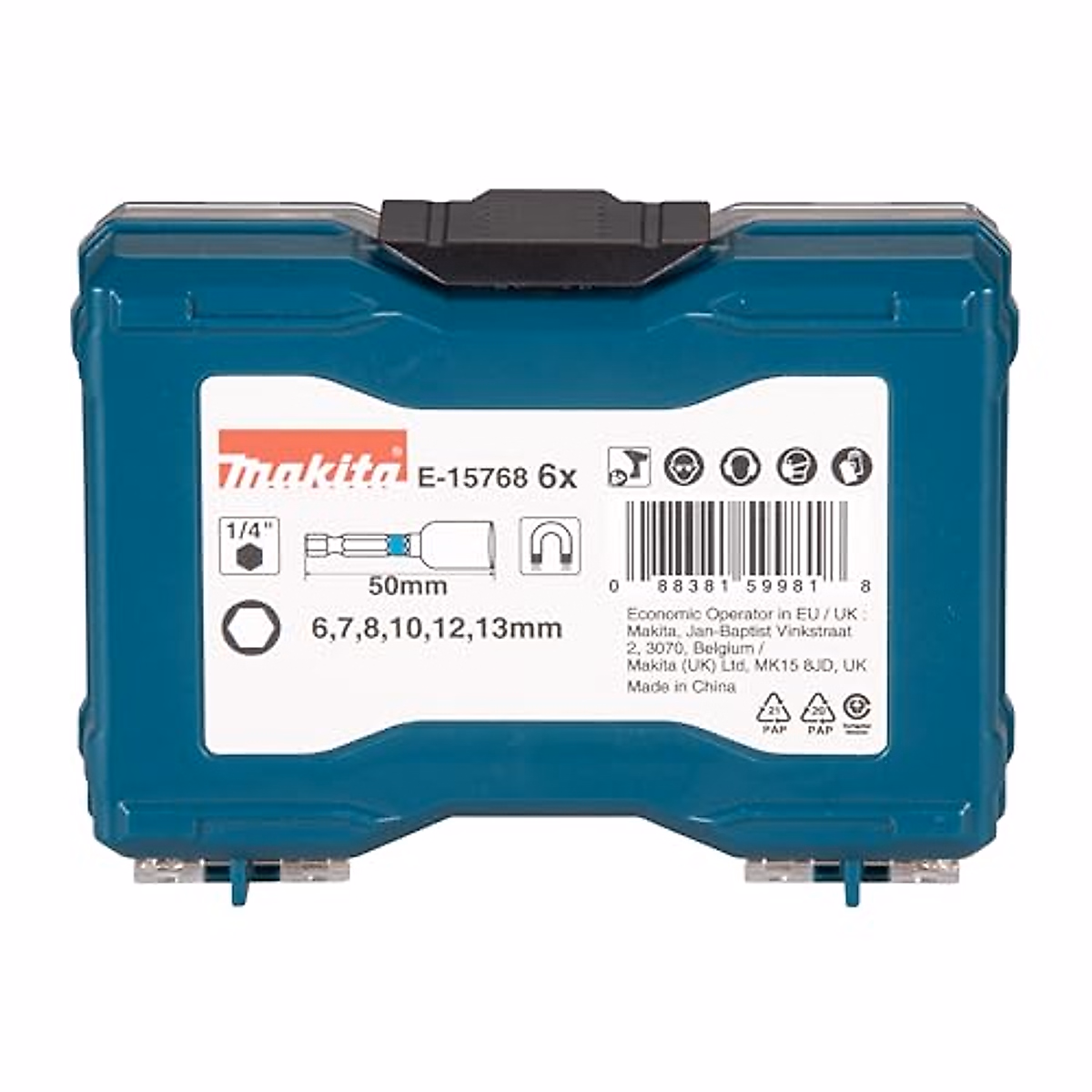 Makita E-15768 6 Piece Impact Black Nutsetter Set