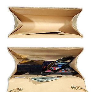 Mansherry Evening Bag Clutch Purses for Women, Ladies Sparkling Party Handbag Wedding Bag Purse Gold