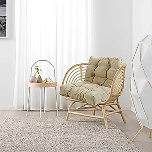 Big Hippo Outdoor Seat/Back Chair Cushion - Tufted High Back Patio Chair Cushions Soft Thicken Patio Chair Cushion for Indoor, Outdoor, Home Use (Beige)