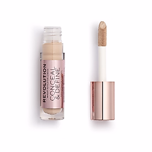 Makeup Revolution Conceal & Define Concealer, Full Coverage Makeup Concealer, Matte Finish & Long Wear, For Fair Skin Tones, Vegan, C3, 4ml