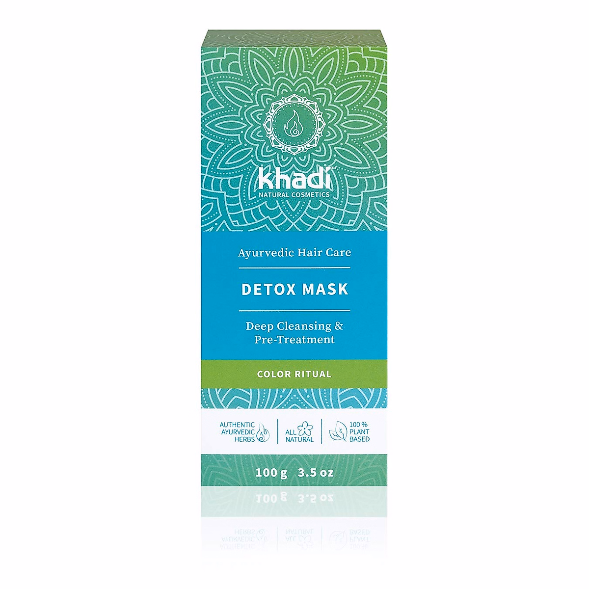 KHADI DETOX MASK Ayurvedic Hair Mask, color pre-treatment & deep cleansing with Amla activated carbon, removes silicone buildup & styling product residue, 100% herbal & vegan, natural cosmetic, 3.5oz