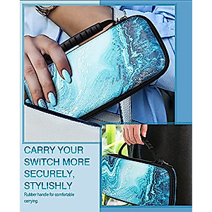 TiMOVO Carrying Case Compatible with Nintendo Switch OLED Model 2021 & Switch, Durable Hard Shell Game Storage Handbag Portable Travel Bag PU Pouch with Pocket for 10 Game Cards & Accessories, Gilding