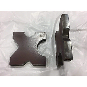 20 TON STEEL SHOP PRESS BED PLATES, H-Frame Arbor 4 notch 1"X 7"X 7" Set