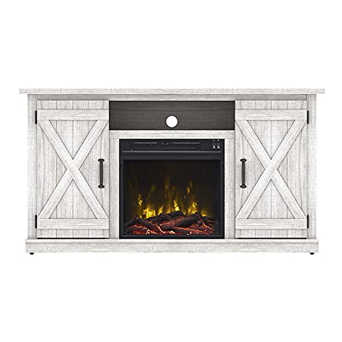 Twin Star Home Cottonwood 55" TV Stands with Electric Fireplace, Sargent Oak