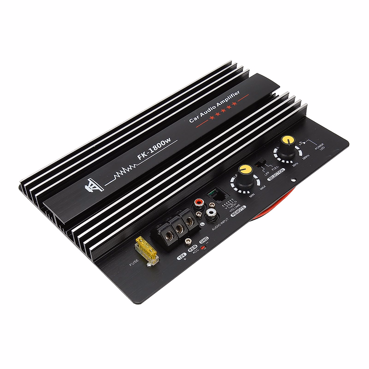 Car Audio Power Amplifier Board, 12V 1800W Mono High Power Bass Subwoofer Amp with Dissipation Panel, Automotive Amplifier for Car Speaker Modification