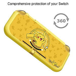 PERFECTSIGHT Protective Case for Nintendo Switch Lite | Cute Soft TPU Anti-Slip Skin Grip Cover | Cartoon Hard Shell Dockable Case | Anti-Scratch Shockproof Slim Cover Case | Kawaii Pikachu