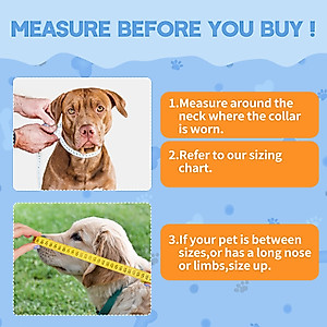 Dog Cone Collar, Adjustable Soft Dog Cone,Comfy Inflatable Dog Collars for After Surgery,Alternative to Cone of Shame,Dual-Sided Pattern Donut Collar for Small Medium Large Dogs,Not Block Vision（L）