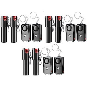 ARMADILLO DEFENSE Pepper Spray and Personal Alarm Key Chain Bundle (12 Pack) for Protection and Self Defense, Safeguard for Women and Men, Tear Gas and Panic Button