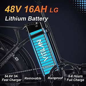 VITILAN U7 Electric Bike Adults Folding Fat Tire Ebike 750W Motor 28MPH Step-Thru 16AH Removable LG Battery Electric Bicycle 20 inch Foldable E-Bike Shimano 7-Speed