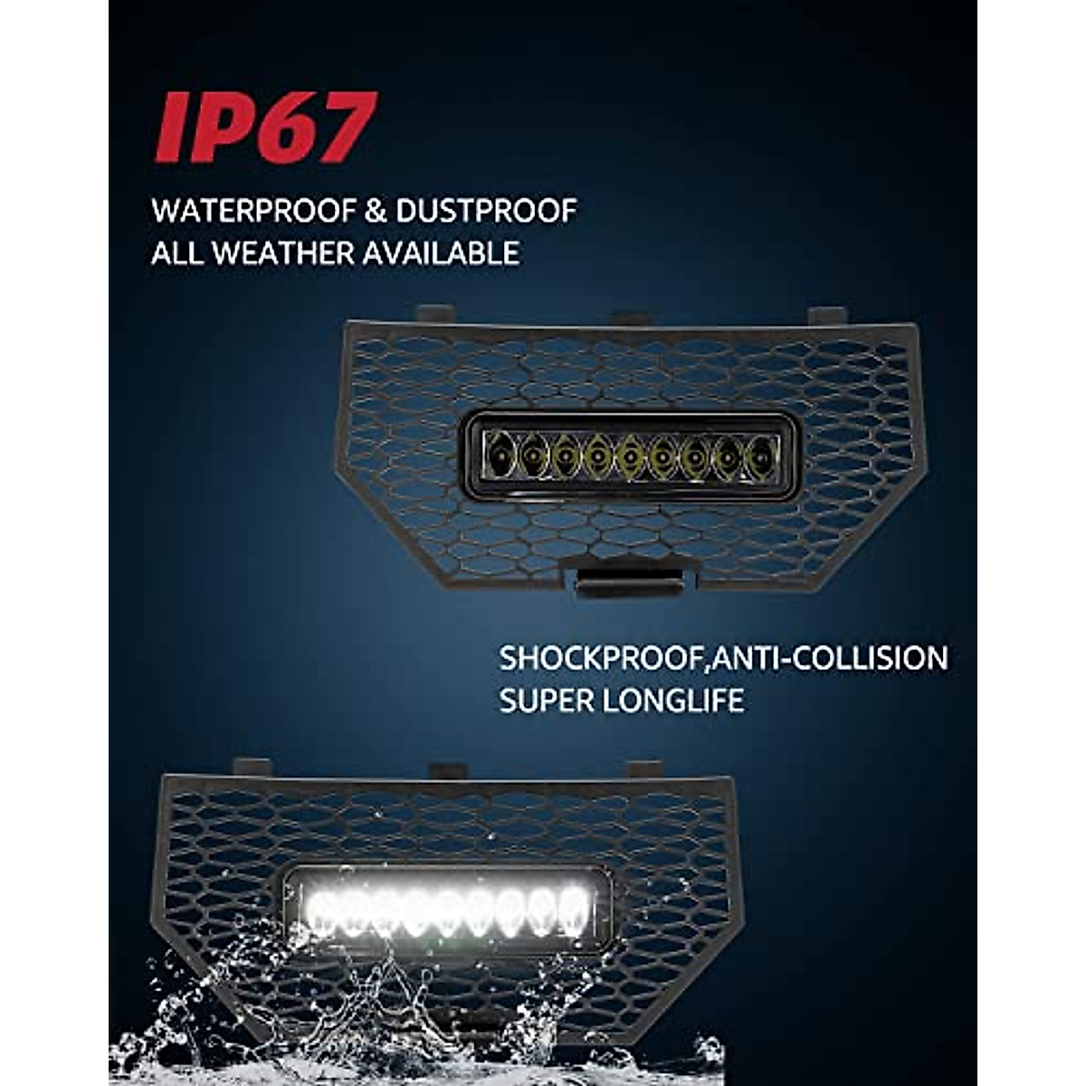 ATV Sportsman Front Mesh Grill With Light, A & UTV PRO Black Grille with LED Light Bar for 2017-2022 Polaris Sportsman XP 1000 SP 850 Accessories