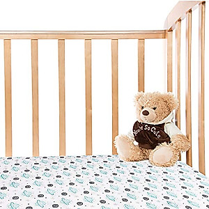 Pack and Play Sheets, 2 Pack Compatible with Graco Pack n Play/Mini Crib,100% Soft and Breathable Microfiber, Planet & Flower