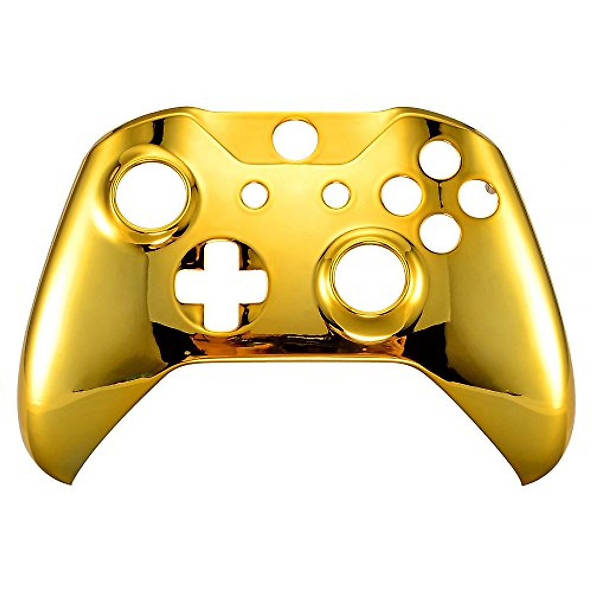eXtremeRate Chrome Gold Front Housing Shell Faceplate for Xbox One S & Xbox One X Controller - Controller NOT Included