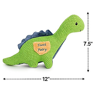 Maison Chic Plush Tooth Fairy Pillow for Little Boys and Girls About to Loose a Tooth (Dinosaur, Danny)