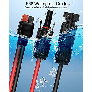 20FT 10AWG Solar Panel Extension Cable Fit for Anderson Adapter and Solar Connector, Solar Panel Charging Cable with Female and Male Weatherproof Connectors Fit for Anderson Generator Power Station