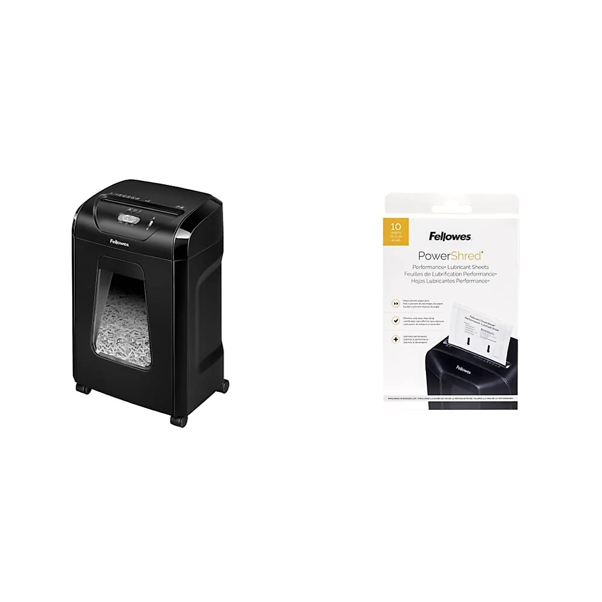 Fellowes 14-Sheet Cross-Cut Paper Shredder Bundle