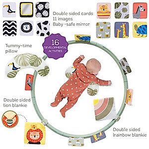 Taf Toys Tummy Time Support for Newborns & Babies, Developmental Activity Center with Detachable Pillow & Toys Encourage Baby’s Senses Development, Fine & Gross Motor Skills & Eye-Hand Coordination