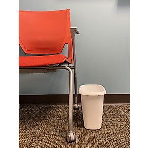 Rubbermaid Vanity Trash Can/Wastebasket, 1.5-Gallons/6-Quarts, White, Small Bathroom/Bedroom/Office Trash can, Fits under Desk/Sink