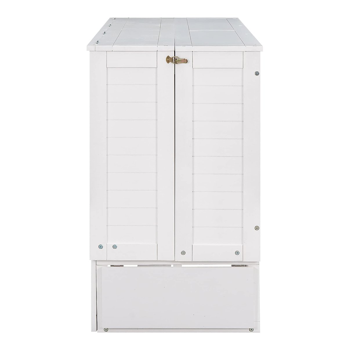 CJLMN Modern Queen Size Murphy Bed with Storage Drawer and Little Shelves on Each Side,Solid Wood Foldable Platform Bed Frame can Convert to Cabinet,Space Saving Design