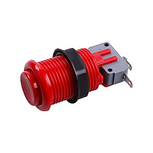 Easyget 6 Pcs/Set HAPP Type Standard Arcade Push Button with Microswitch for Mame/Jamma/Arcade Video Games - 30MM Arcade Buttons (Red)