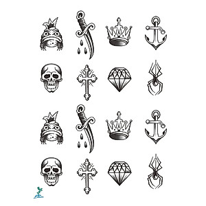 Yeeech Finger Tattoos Temporary Small Little Mini DIY Body Art for Kids Men Women Couple Valentine's Day Wedding Costume Club Electric Music Festival Party Decor 3 Sheets 110 Patterns