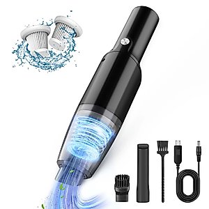 Portable Mini Car Vacuum Cleaner,10000Pa High Power Suction Cordless Rechargeable Vacuums with Low Noise, Wireless Handheld Powerful Small Car Vacuum Cleaner 45° Foldable Handle for Car/Home/Office