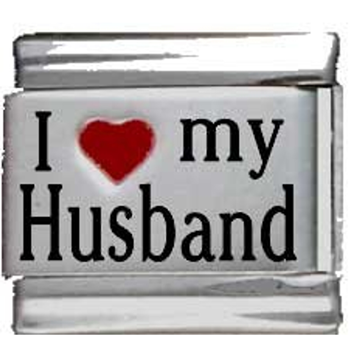 I Heart My Husband Red Heart Laser Italian Charm
