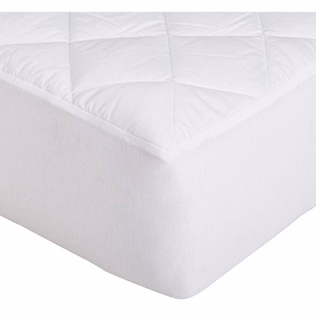Amazon Basics Hypoallergenic Quilted Mattress Topper Pad Cover - 18 Inch Deep, Full