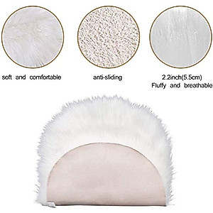 RosieLily Ultra Soft 1.3 x 2 Feet Faux Fur Rug, Fluffy Shaggy Area Rug Sheepskin Fur Rug, White Fuzzy Rug Machine Washable Shag Rug, Nursery Decor Throw Rugs Carpet for Bedroom, Kids Room, Living Room
