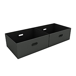 Free Standing Closet Organizer with Storage Box & Side Hook, Portable Garment Rack with 6 Heavy Duty Shelves and Hanging Rod, Black Metal Frame Hanging Closet Shelves - Rustic Brown