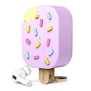 elago Ice Cream Case Compatible with AirPods Pro 2nd Generation Case Cover - Compatible with AirPods Pro 2 Case, Karabiner Included, Supports Wireless Charging, Full Protection (Blueberry)