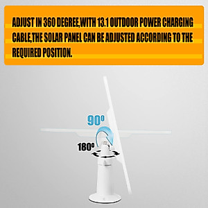 Wztepeng 4W Solar Panel, Adjust in 360 Degree, Compatible with Arlo Go 2 Arlo Ultra/Ultra 2/Arlo Pro 3/Pro 4 only, IP65 Water & Dustproof Design with 13.1 Outdoor Power Charging Cable (2 Pack)