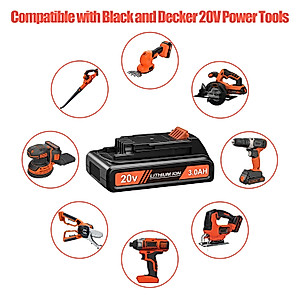 PEYESTEN 2 Pack 3000mAh 20v MAX Battery and Charger, Replacement for Black and Decker 20v Lithium Battery, Compatible with All Original Cordless Power Tools and Charger.