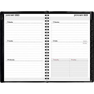 Office Depot® Brand Weekly/Monthly Planner, 5" x 8", Black, January To December 2023, OD711400