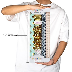 MAYPLUSS Wrapping Paper Roll - Mini Roll - 17 inch X 120 inch Per roll - 3 Different Leaves Design (43.2 sq.ft.ttl)